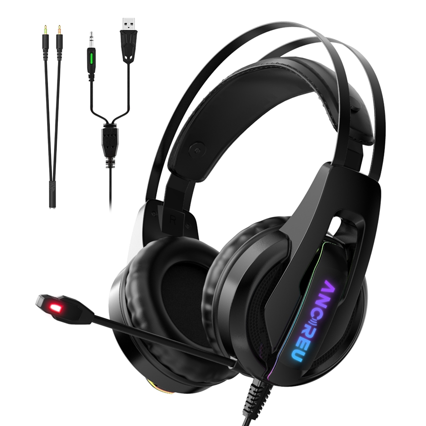 Factory Diect Custom New and Best Wired Gaming Headset with RGB and Mic